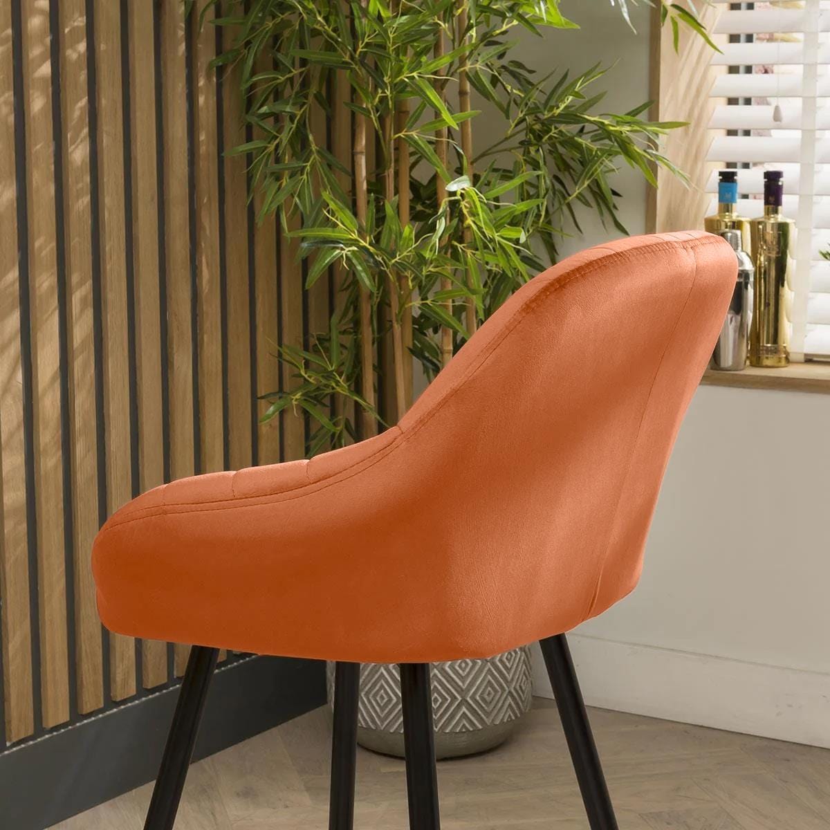 4 Harper Velvet Bar Stools Orange – Quatropi