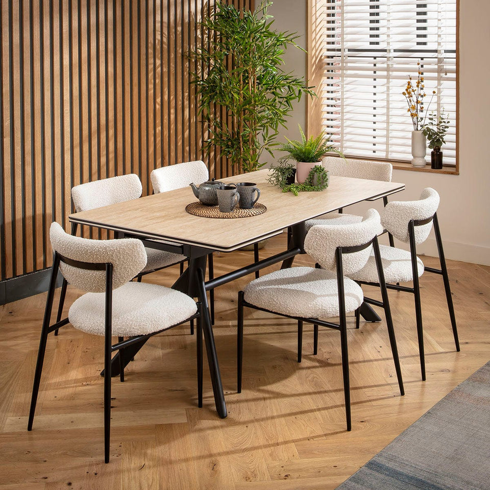 Carter Ceramic Extending Dining Set - 6 Seater - Cream – Quatropi