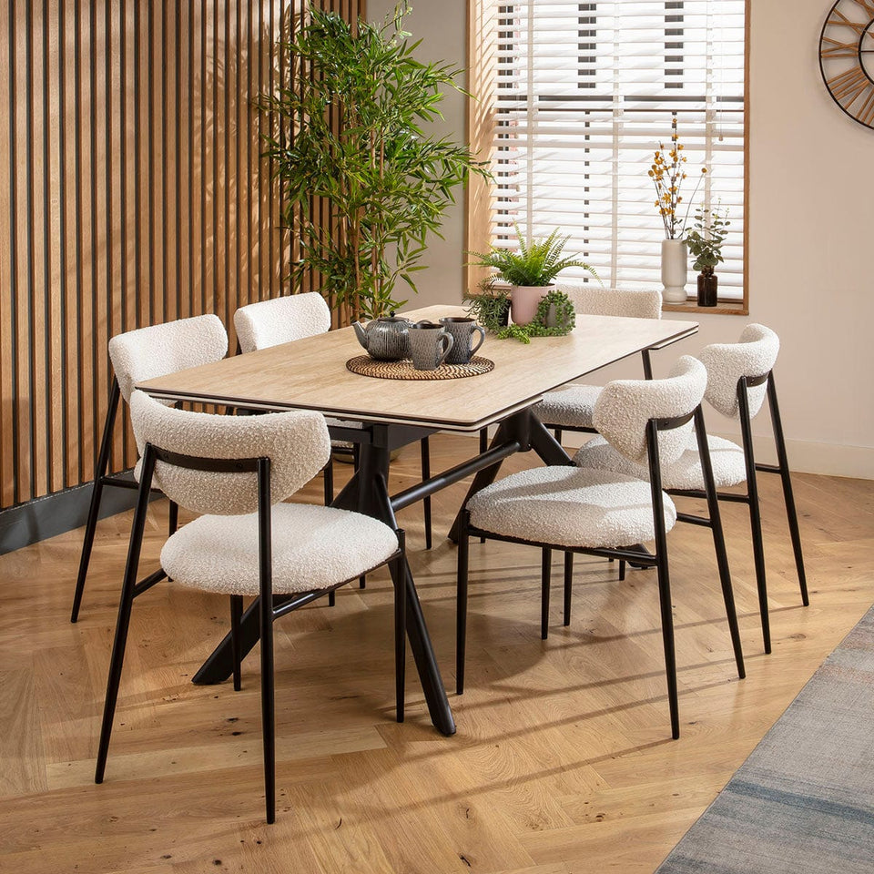 Carter Ceramic Extending Dining Set - 6 Seater - Cream – Quatropi