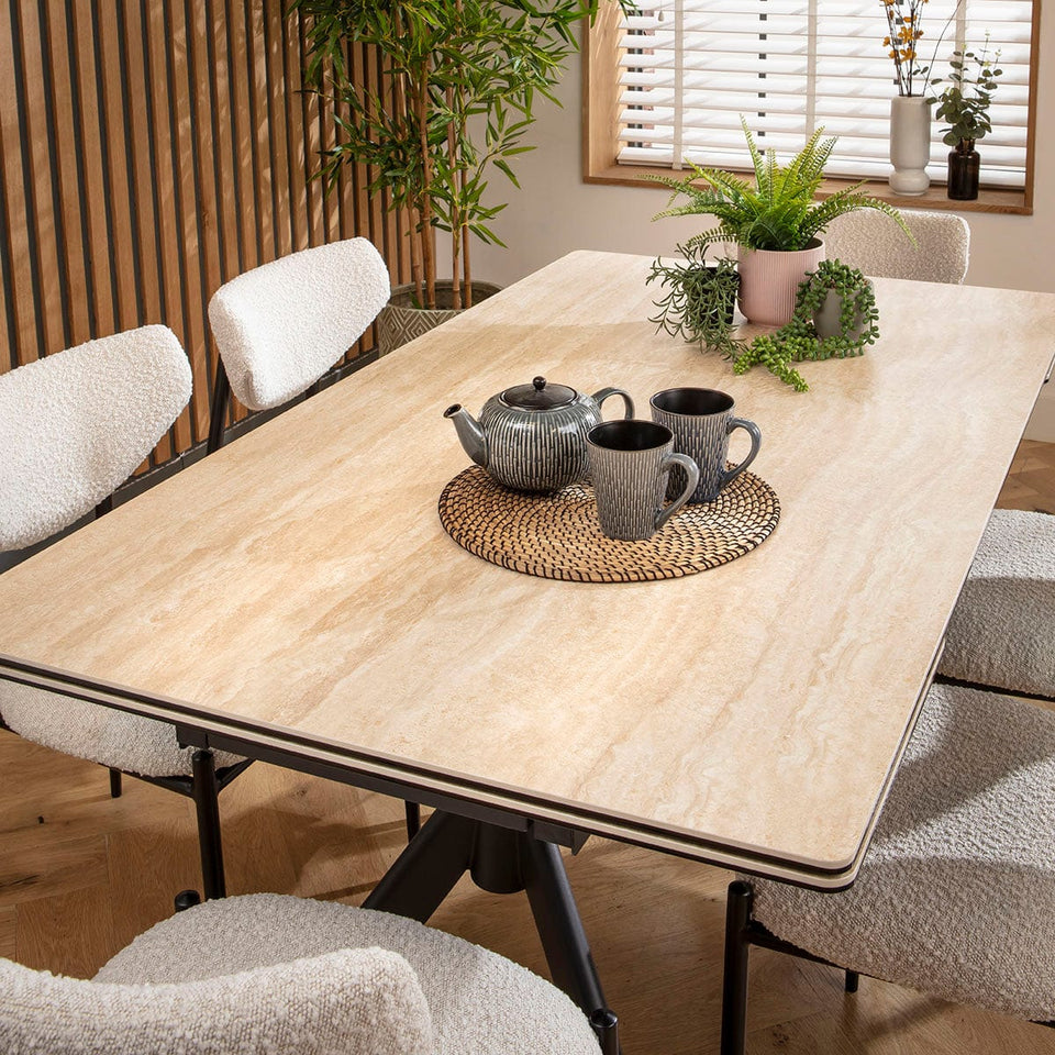 Carter Ceramic Extending Dining Set - 6 Seater - Cream – Quatropi