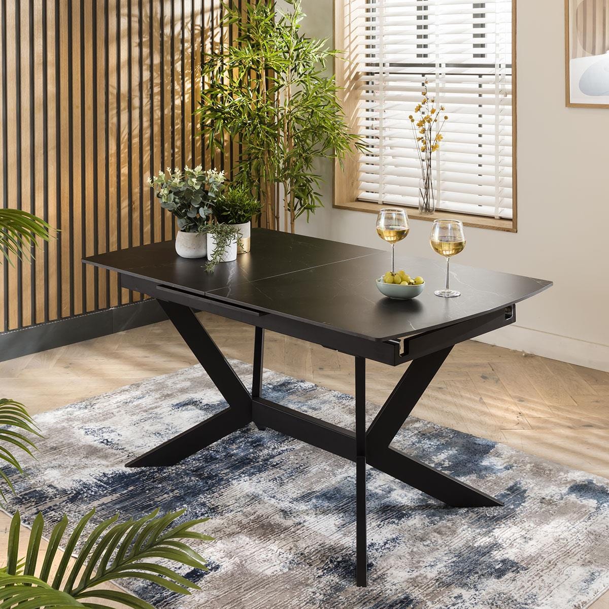 Deco Ceramic Extending Corner Bench Dining Set Mustard & Black B2L ...