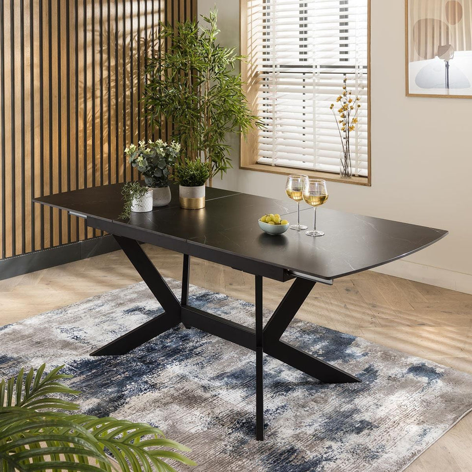 Deco Ceramic Extending Corner Bench Dining Set Mustard & Black B2L ...