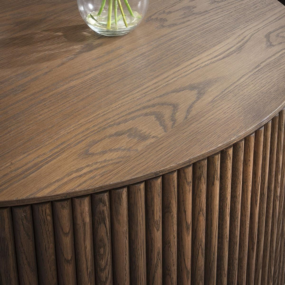 Elba Round Wooden Coffee Table and Side Table Set 90cm & 50cm – Quatropi