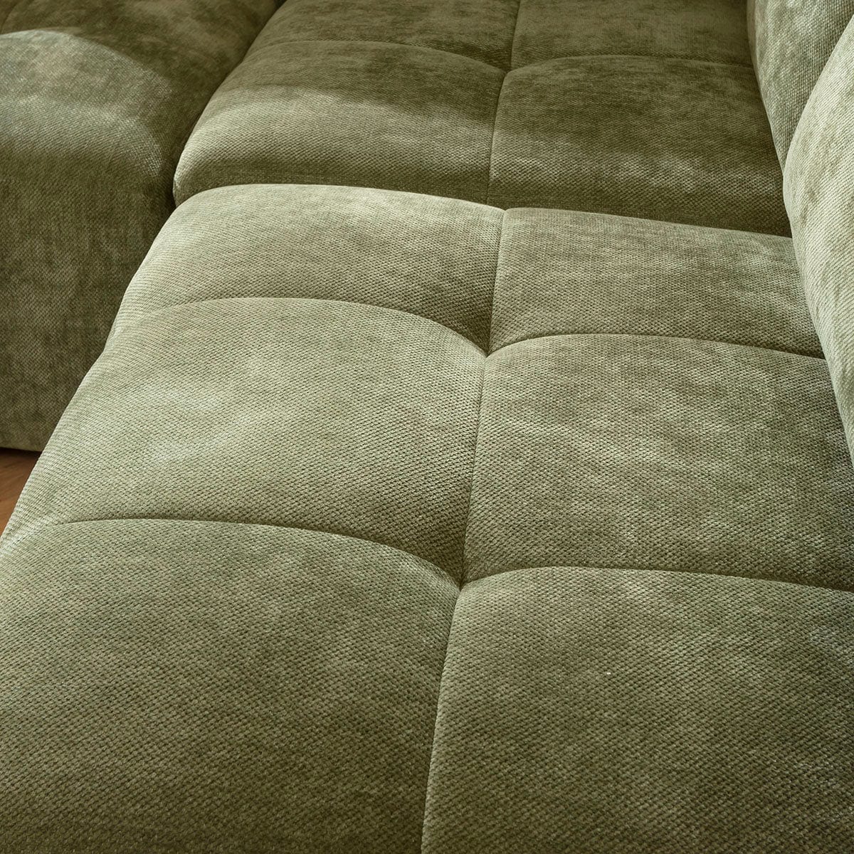Large U-Shape Corner Sofa 8 Seater Modular Settee Olive Green Fabric ...