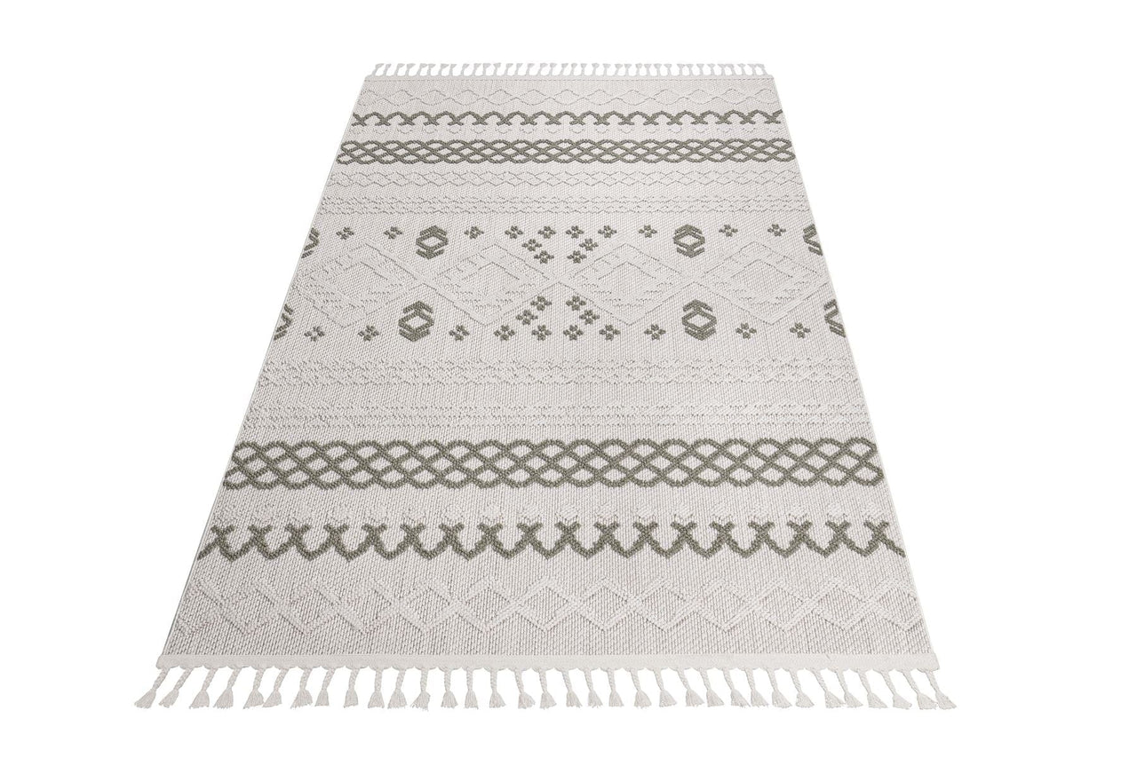 Miya Medium Rug Green / Grey / White 160 X 230cm – Quatropi