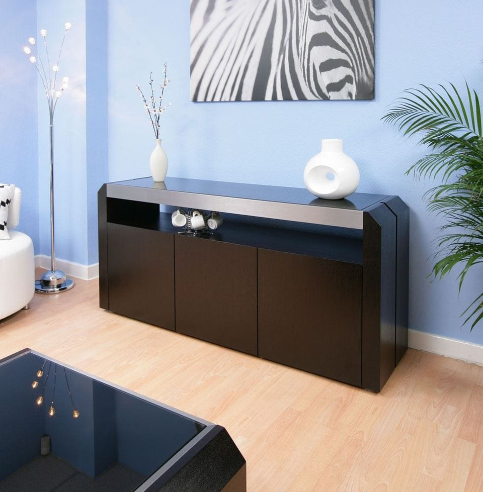 Modern Designer Oak Sideboard Cabinet Buffet in Black Oak 1.7mtr 701M ...
