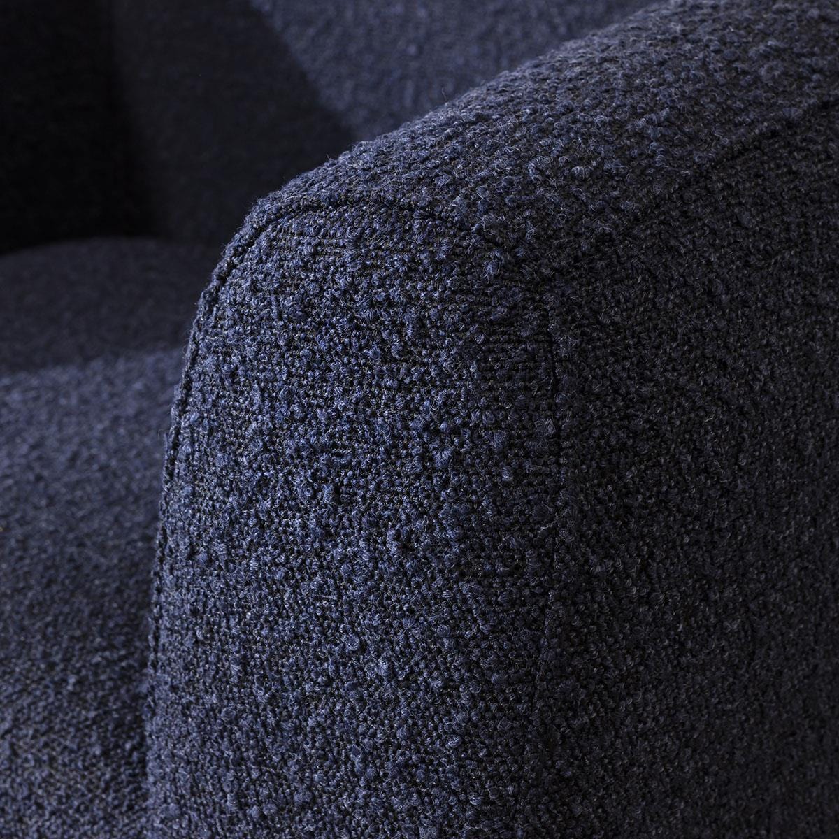 Modern Living Room Armchair Accent Occasional Chair Blue Boucle Fabric ...