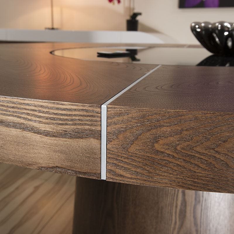 Modern Round Dining Table with Lazy Susan Elm 160cm – Quatropi