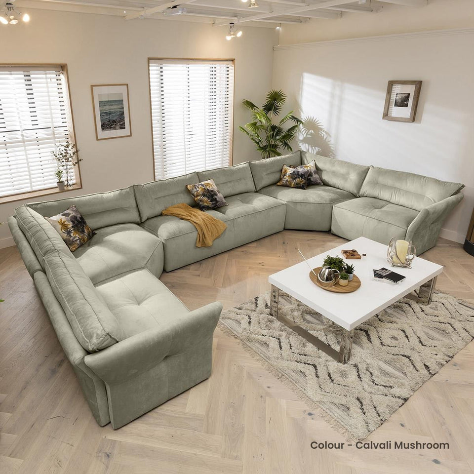 Modular 8 Seater Modern U Shaped Corner Sofa 444x242cm Custom Fabric ...