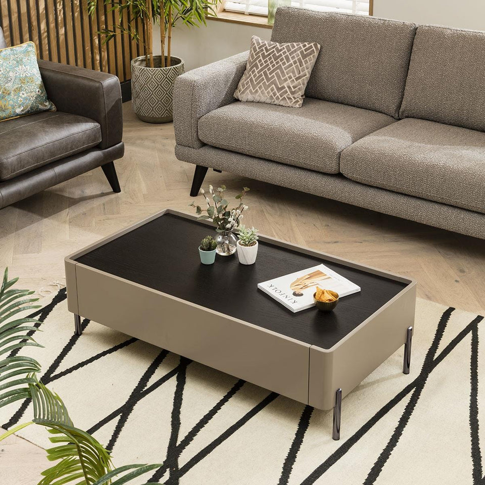 Newton Coffee Table Matte Taupe 120x64cm – Quatropi
