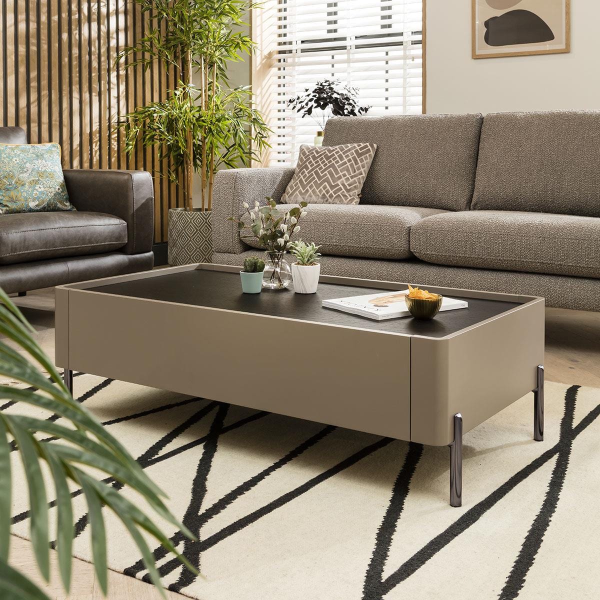 Newton Coffee Table Matte Taupe 120x64cm – Quatropi