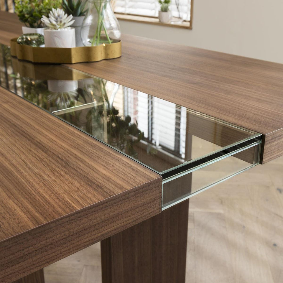Quatropi Modern Large Kitchen 10 Seater Dining Table 240cm Walnut Brown